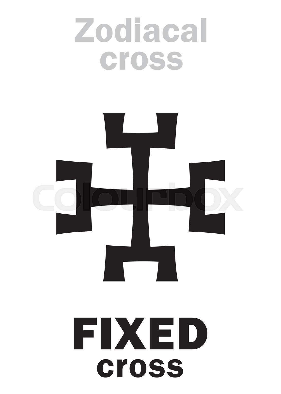 Astrology: FIXED cross | Stock vector | Colourbox