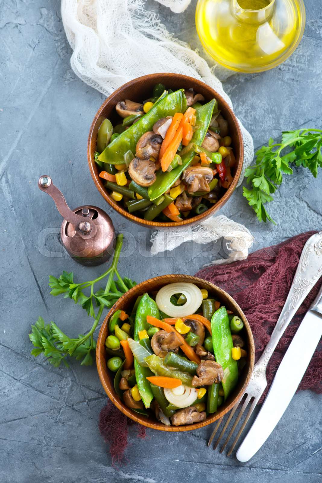 fried mix vegetables | Stock image | Colourbox