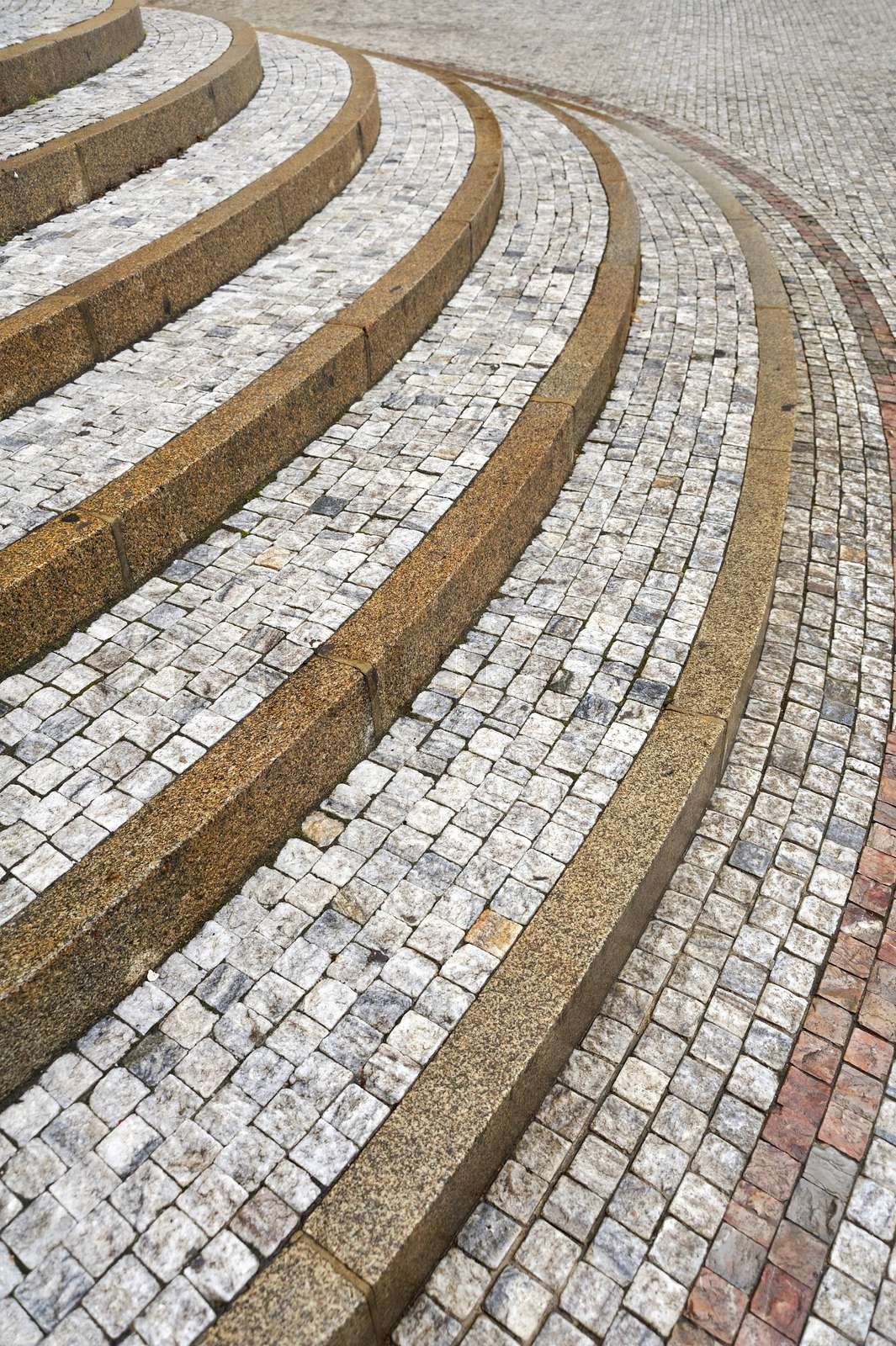 Curved Cobblestone Road