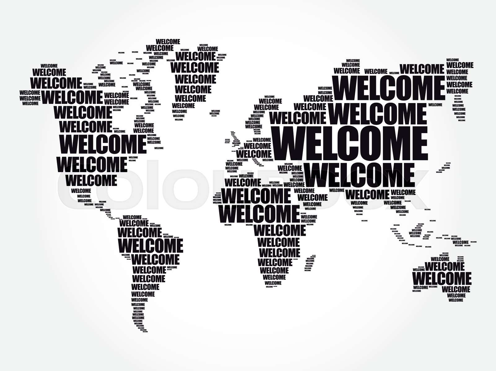 WELCOME World Map in Typography | Stock vector | Colourbox