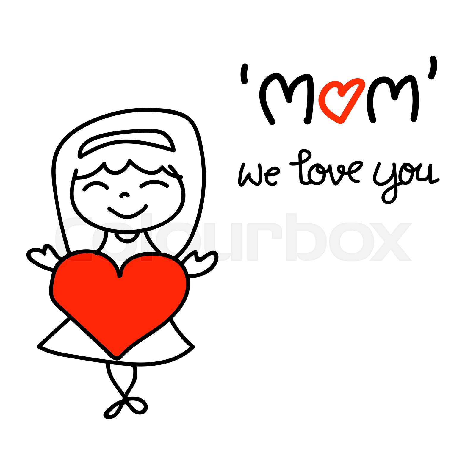 hand drawing cartoon character concept happy mothers day | Stock vector ...