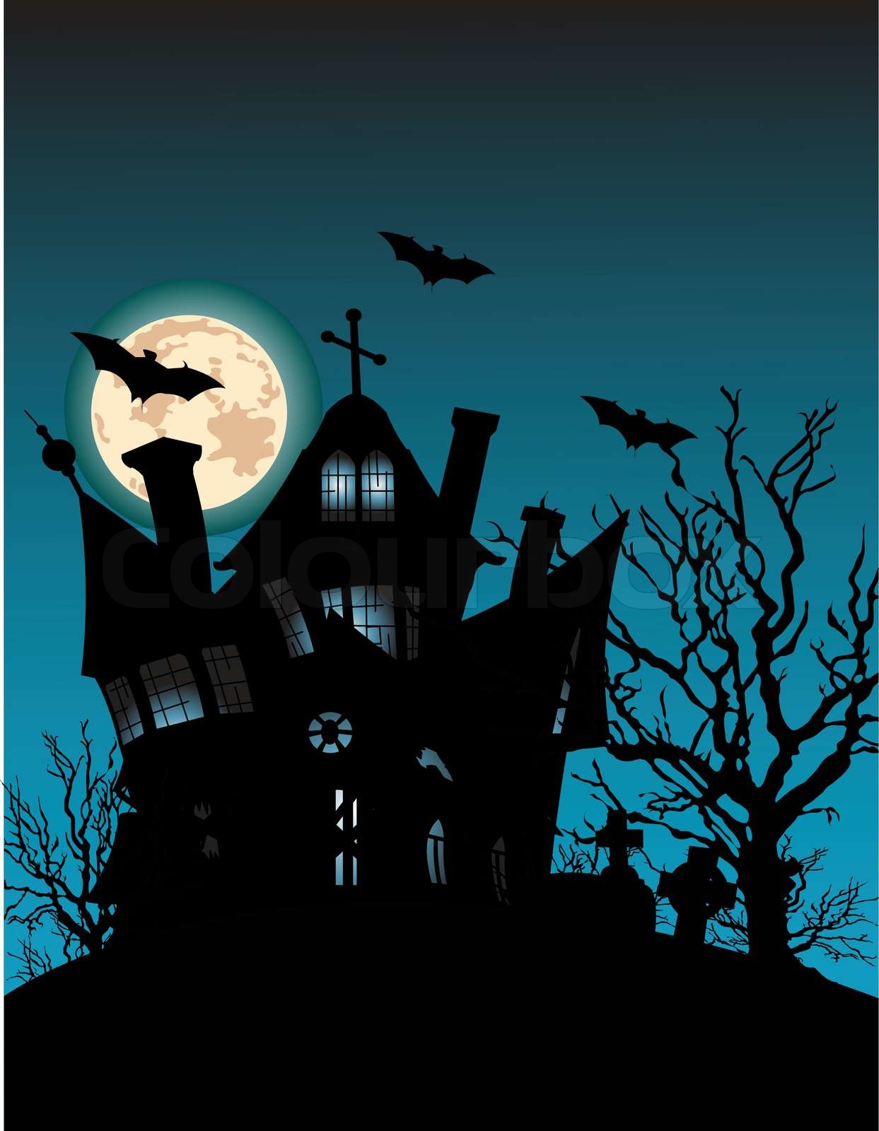 Spooky haunted house | Stock vector | Colourbox