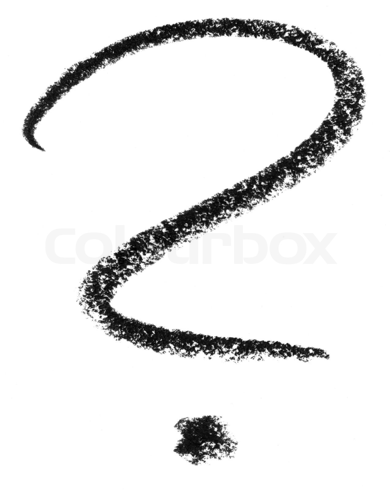 crayon painted question mark in white back | Stock image | Colourbox