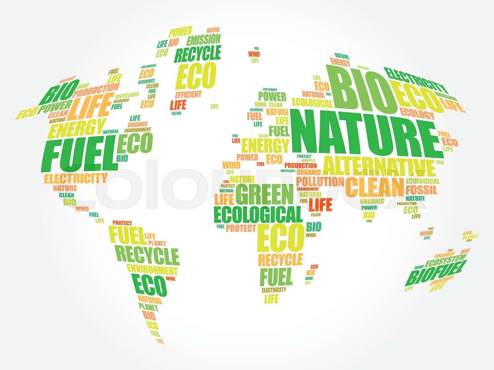Ecology theme World Map | Stock vector | Colourbox