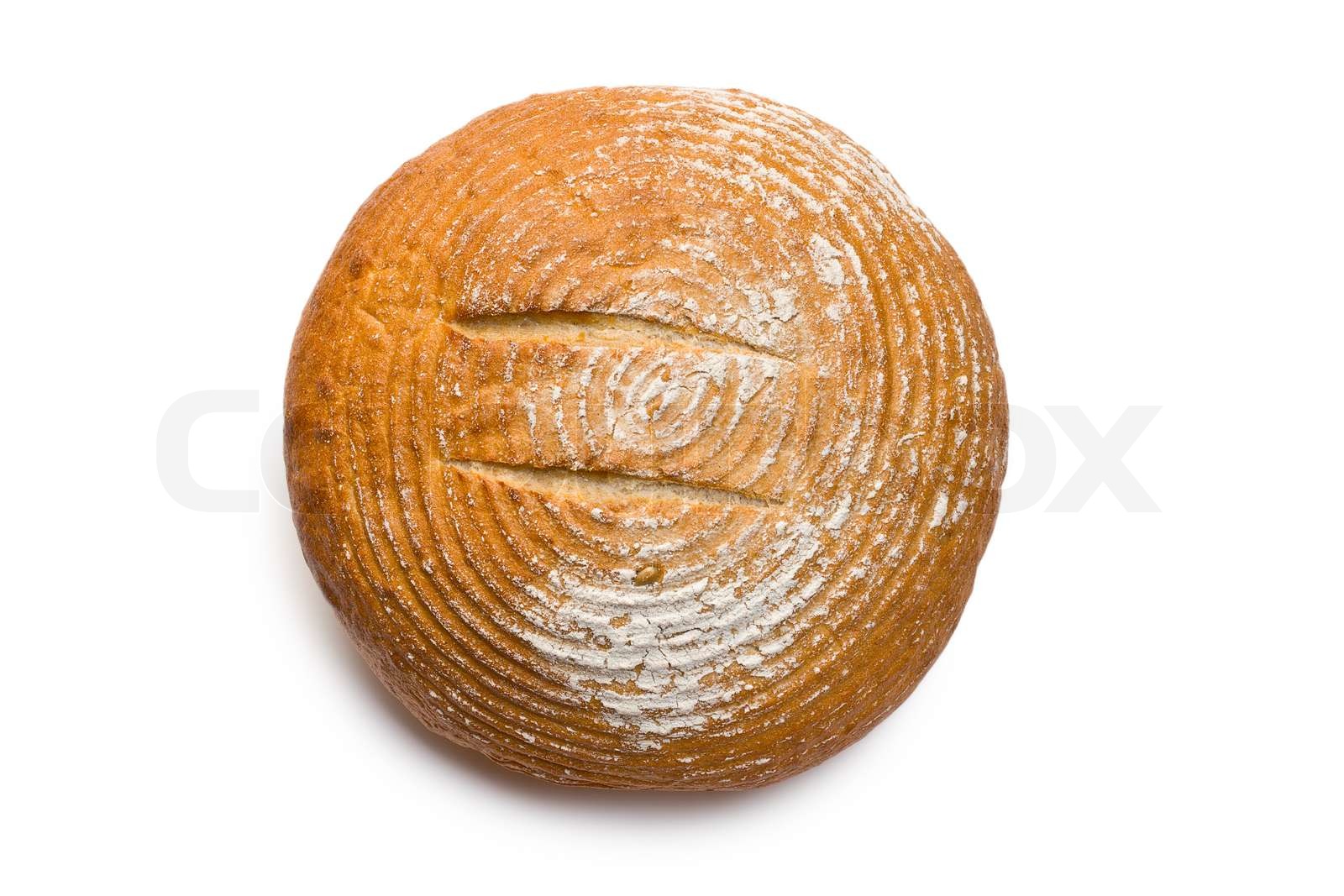 rundes Brot auf weißem Hintergrund | Stock Bild | Colourbox