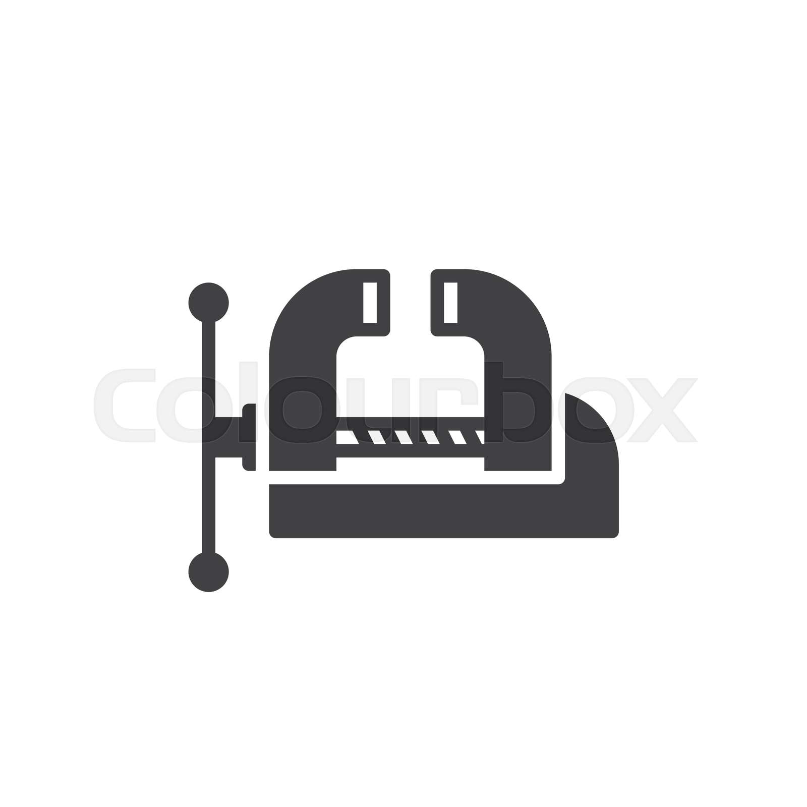 Workshop Bench Vise, Clamp icon vector, filled flat sign, solid ...