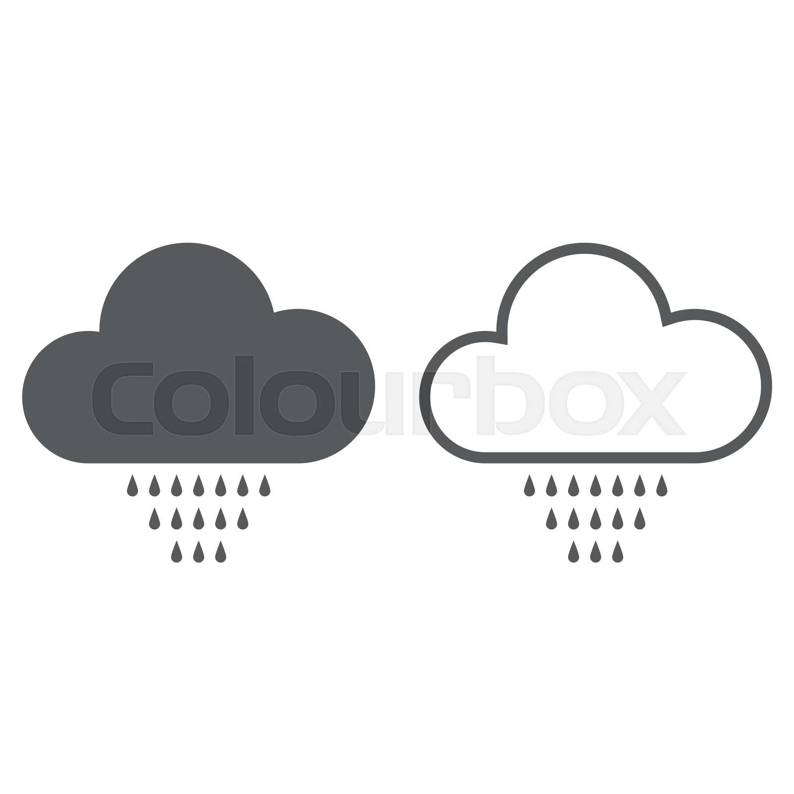 Drizzle weather icon. solid and outline | Stock vector | Colourbox