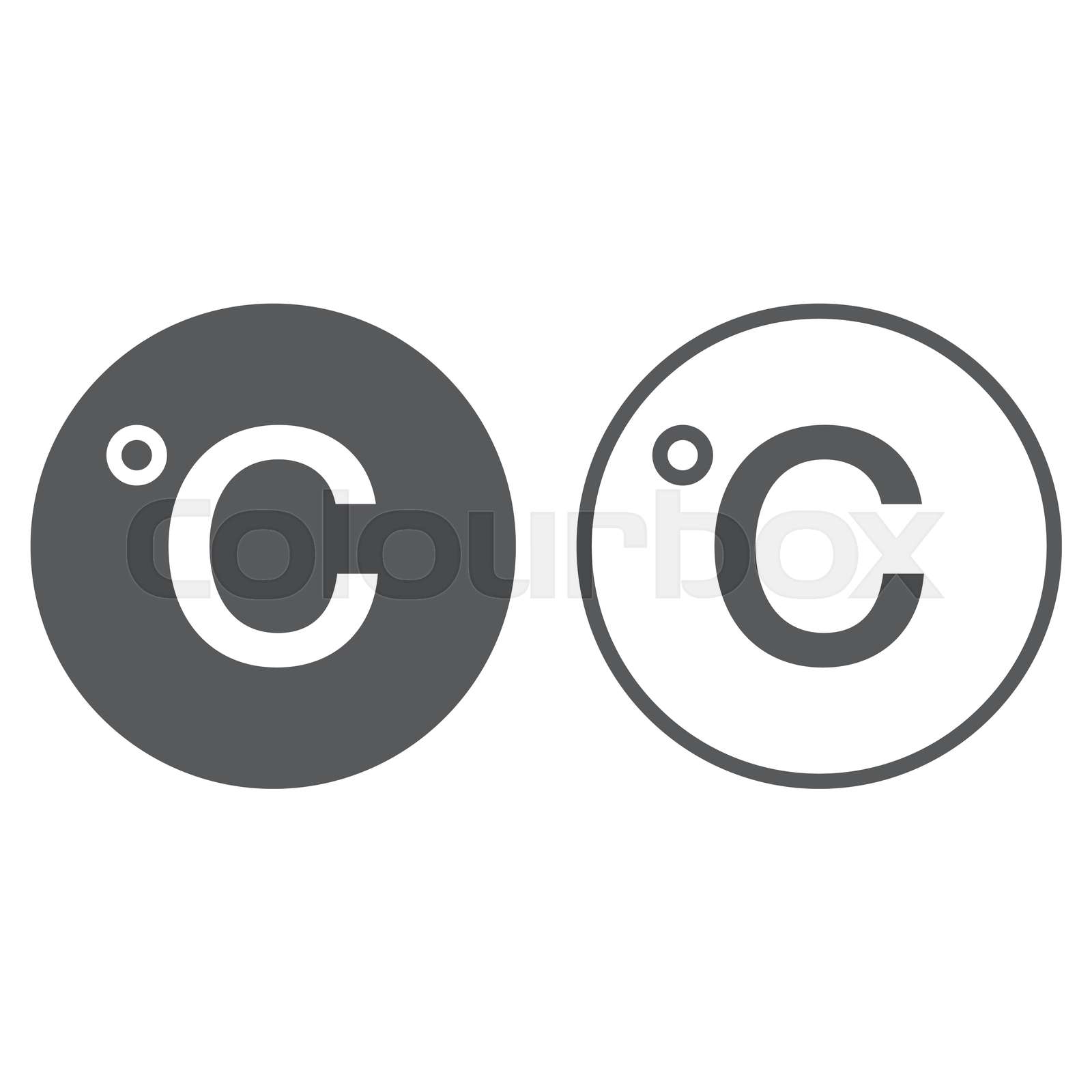 Degree sign, celsius icon. solid and outline | Stock vector | Colourbox