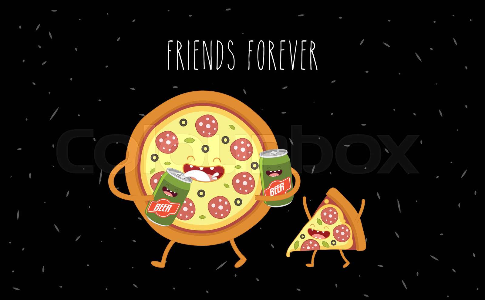 Funny fast food set. Vector illustration | Stock vector | Colourbox