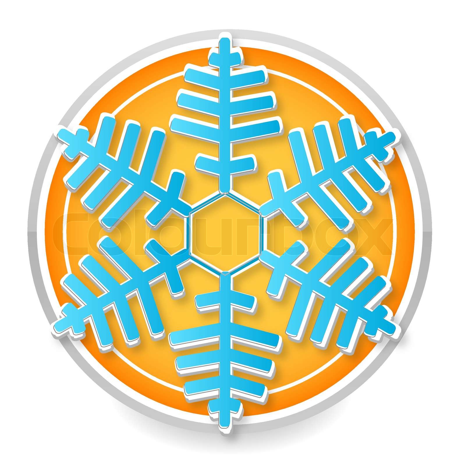 snowflake sign blue color on the white isolated | Stock vector | Colourbox