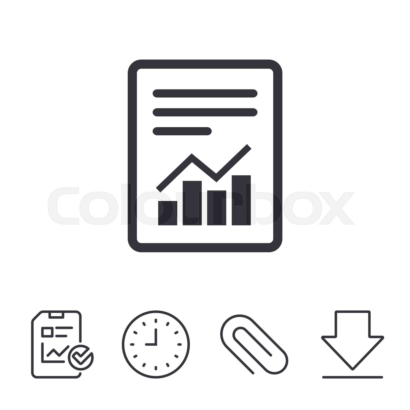 Text file sign. File document with chart symbol. | Stock vector | Colourbox