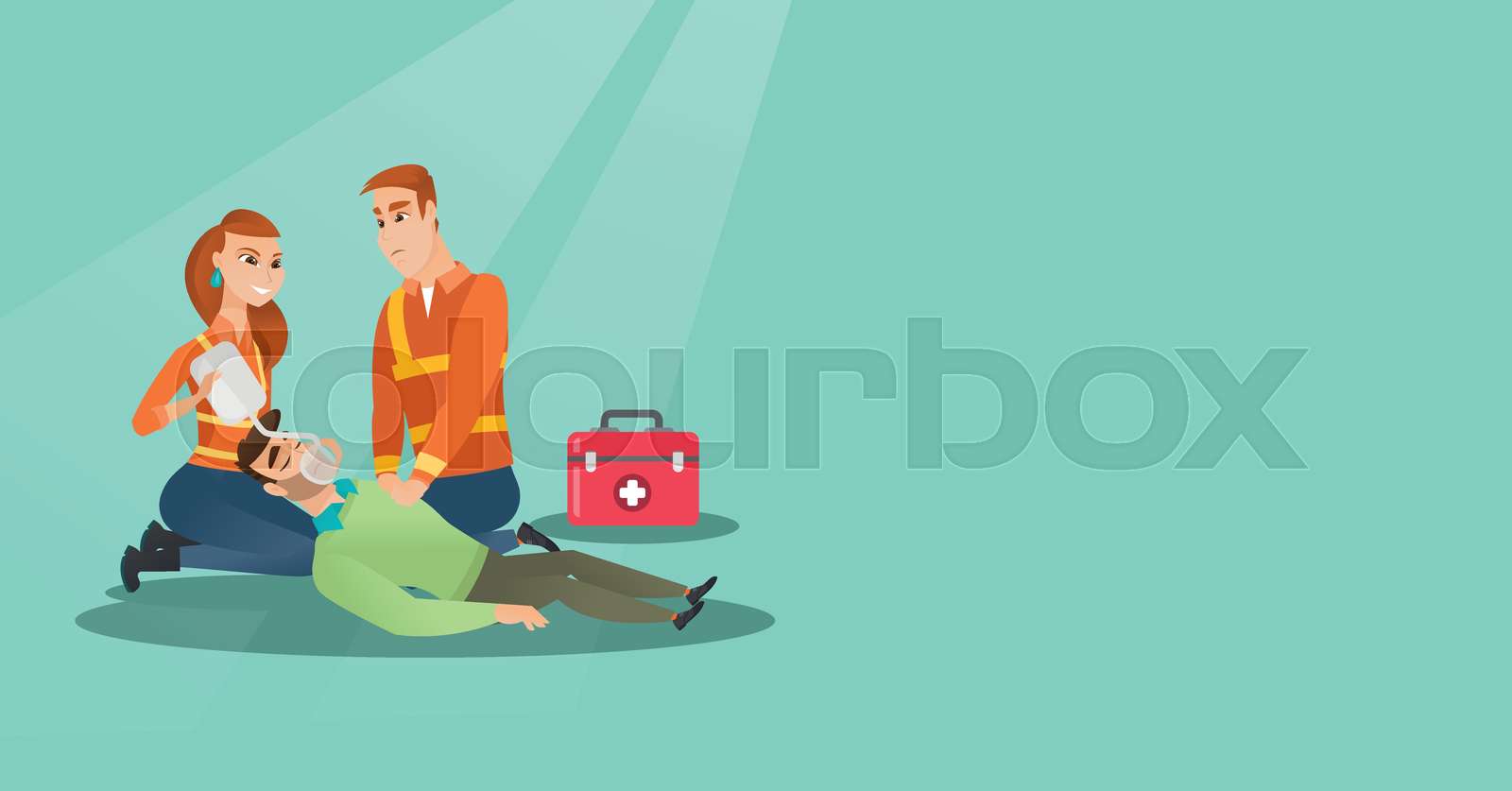 Emergency doing cardiopulmonary resuscitation | Stock vector | Colourbox