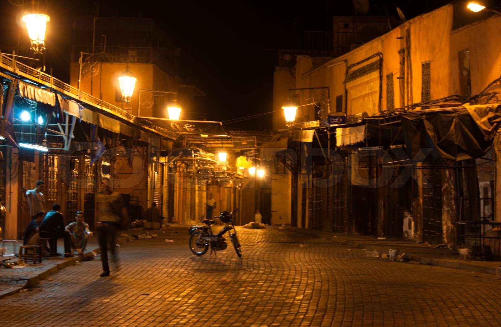 Night in the Medina of Marrakech, Morocco | Stock image | Colourbox