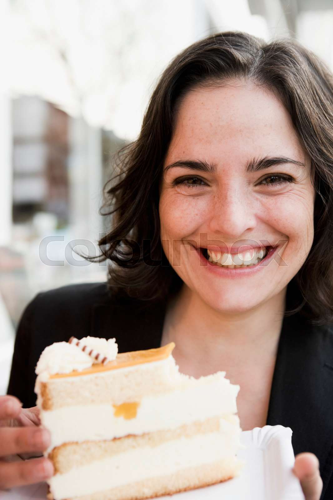 Woman Eating Tart | Stock image | Colourbox