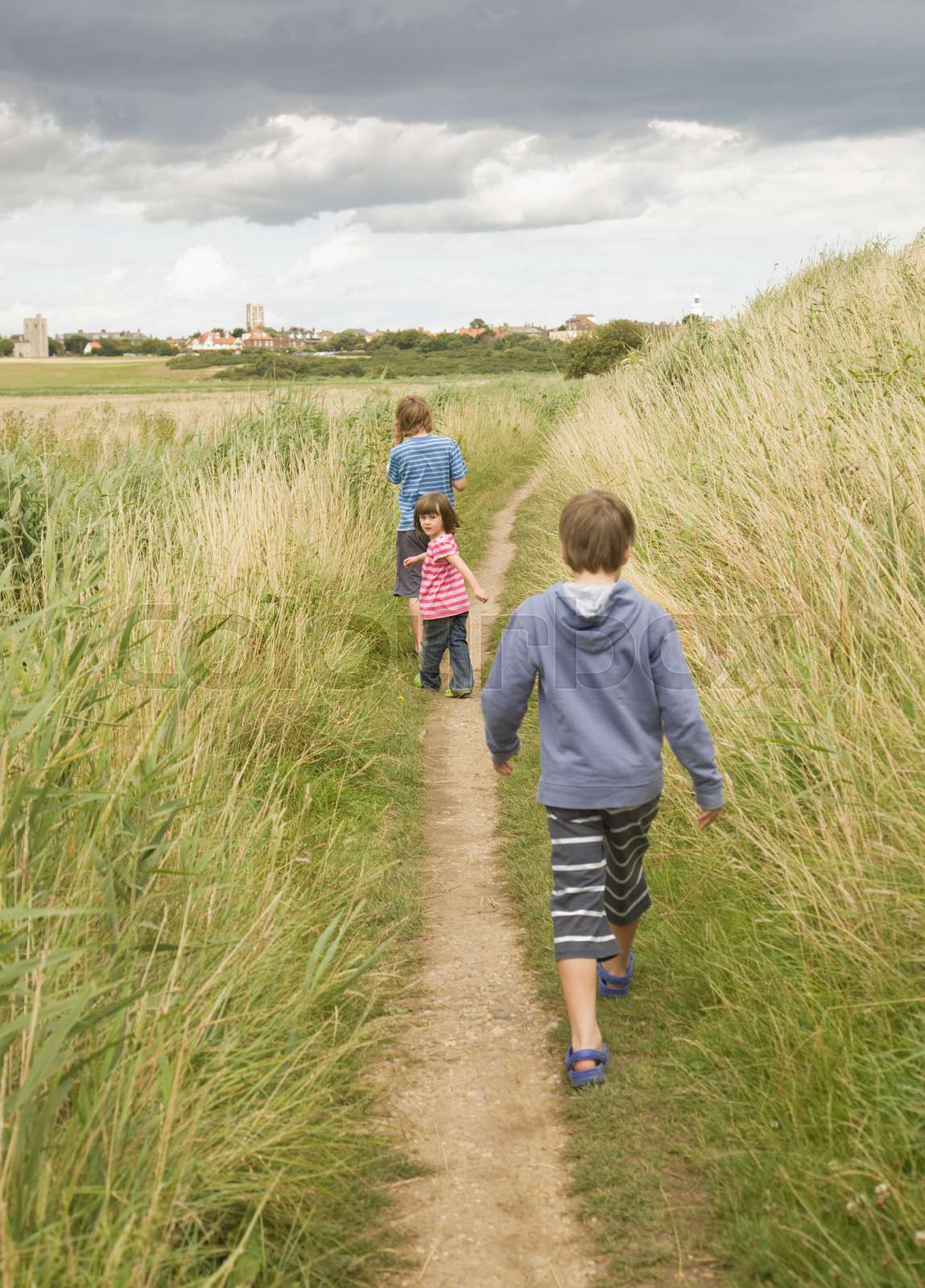 Children walking down path | Stock image | Colourbox