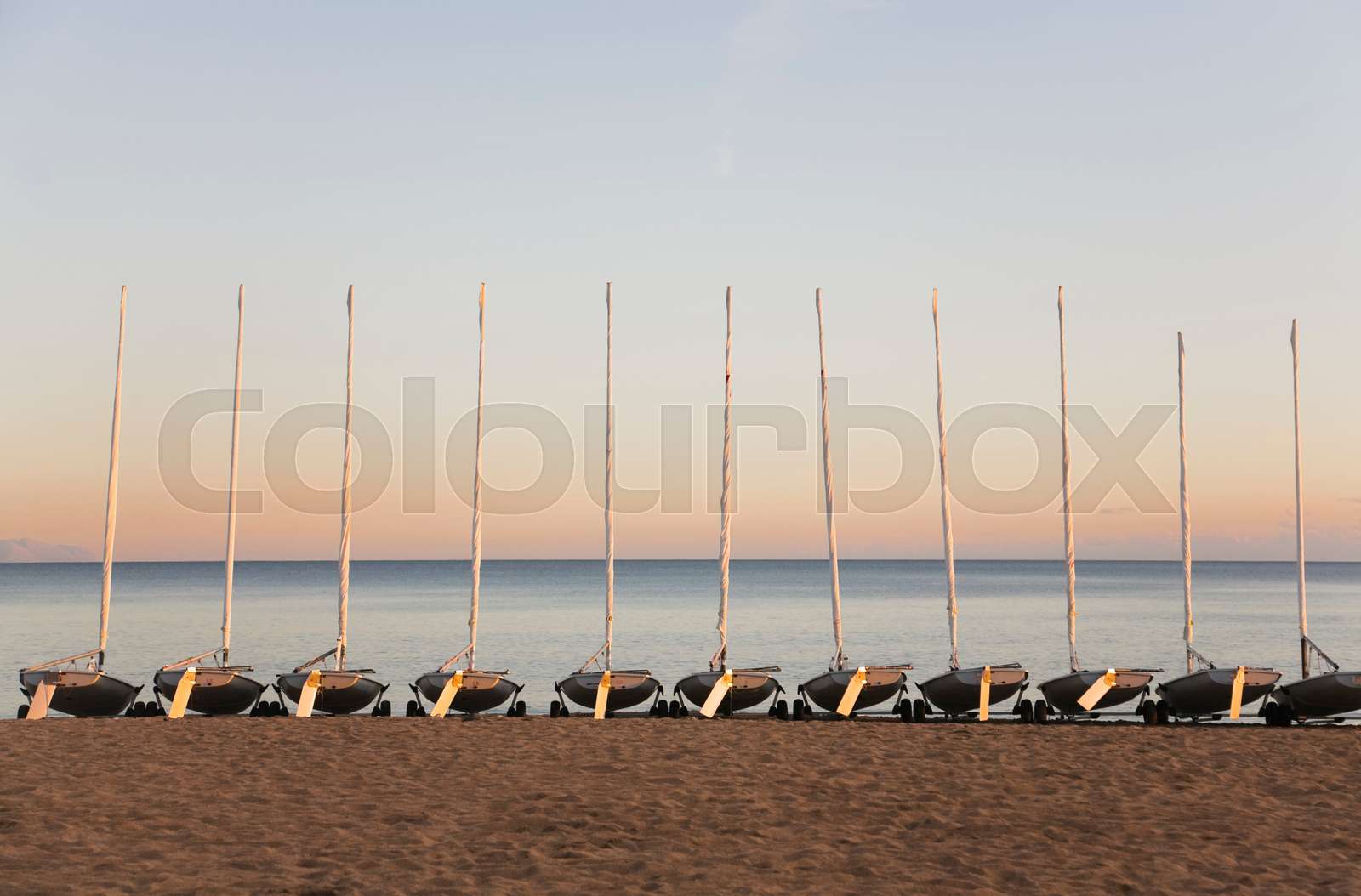 Sail boats on a beach | Stock image | Colourbox
