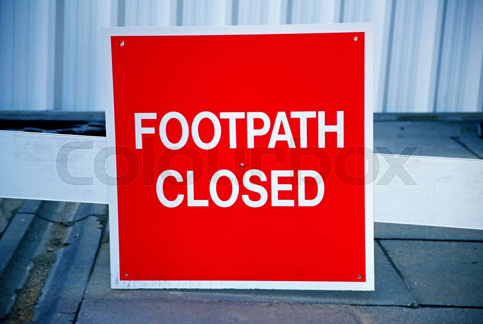 Footpath closed sign | Stock image | Colourbox