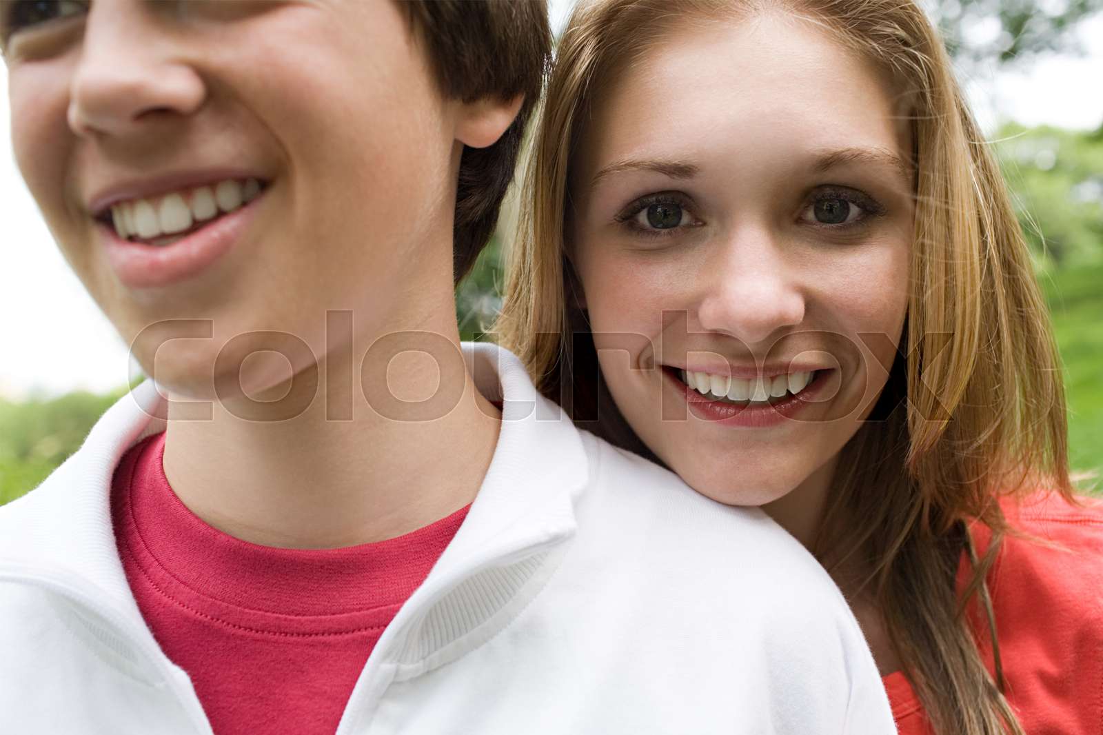 Two smiling teenagers | Stock image | Colourbox