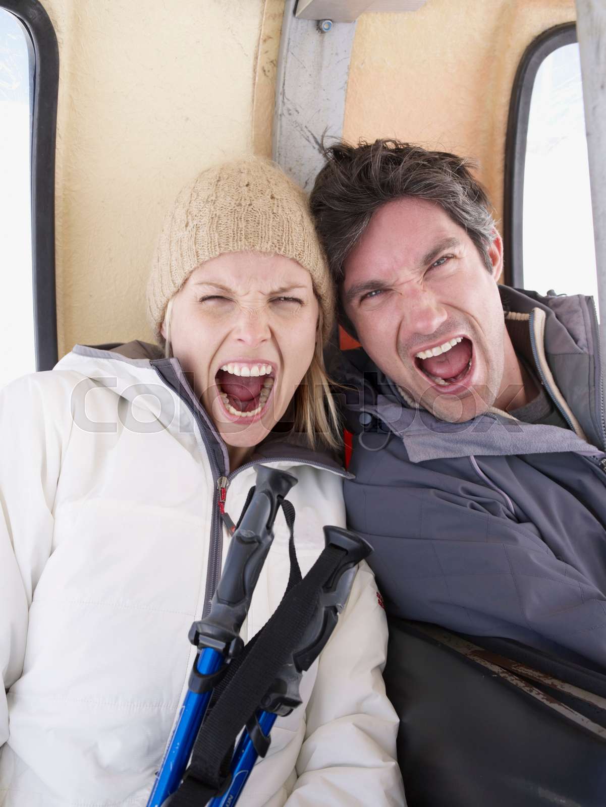 couple screaming at viewer | Stock image | Colourbox