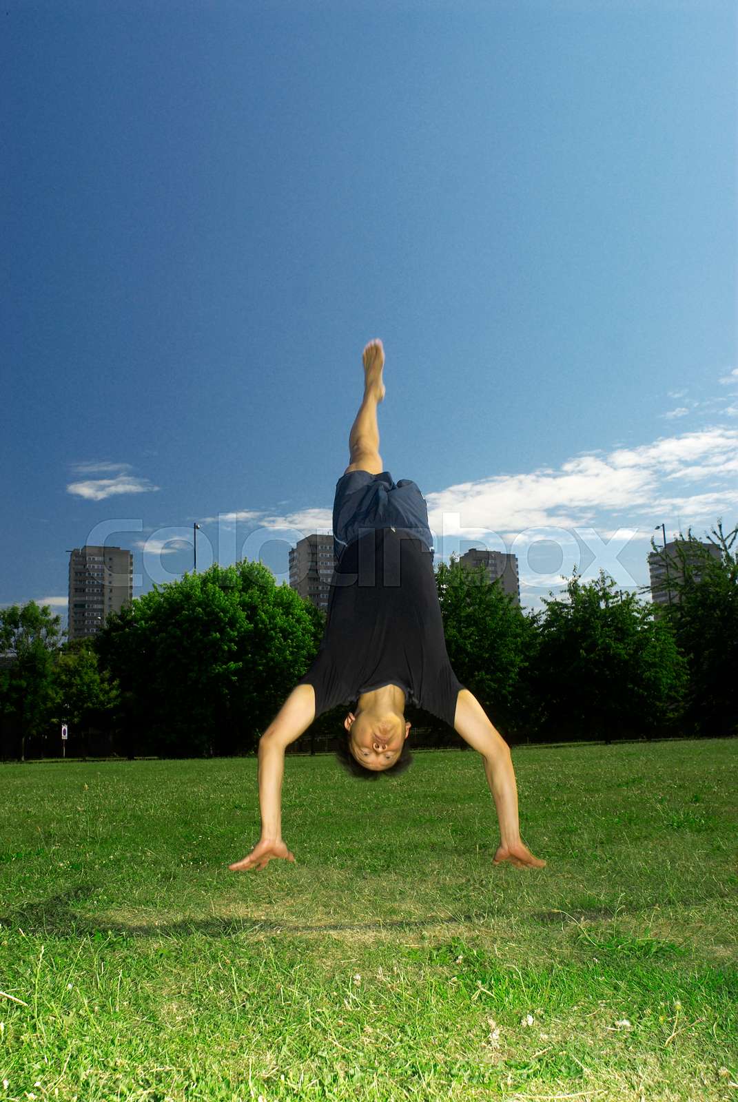man doing back flip | Stock image | Colourbox