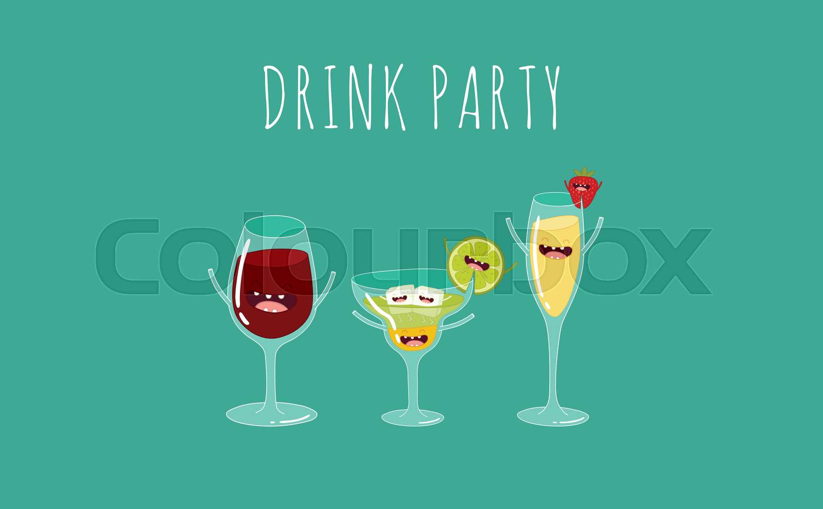 Funny cocktail. Vector illustration. | Stock vector | Colourbox