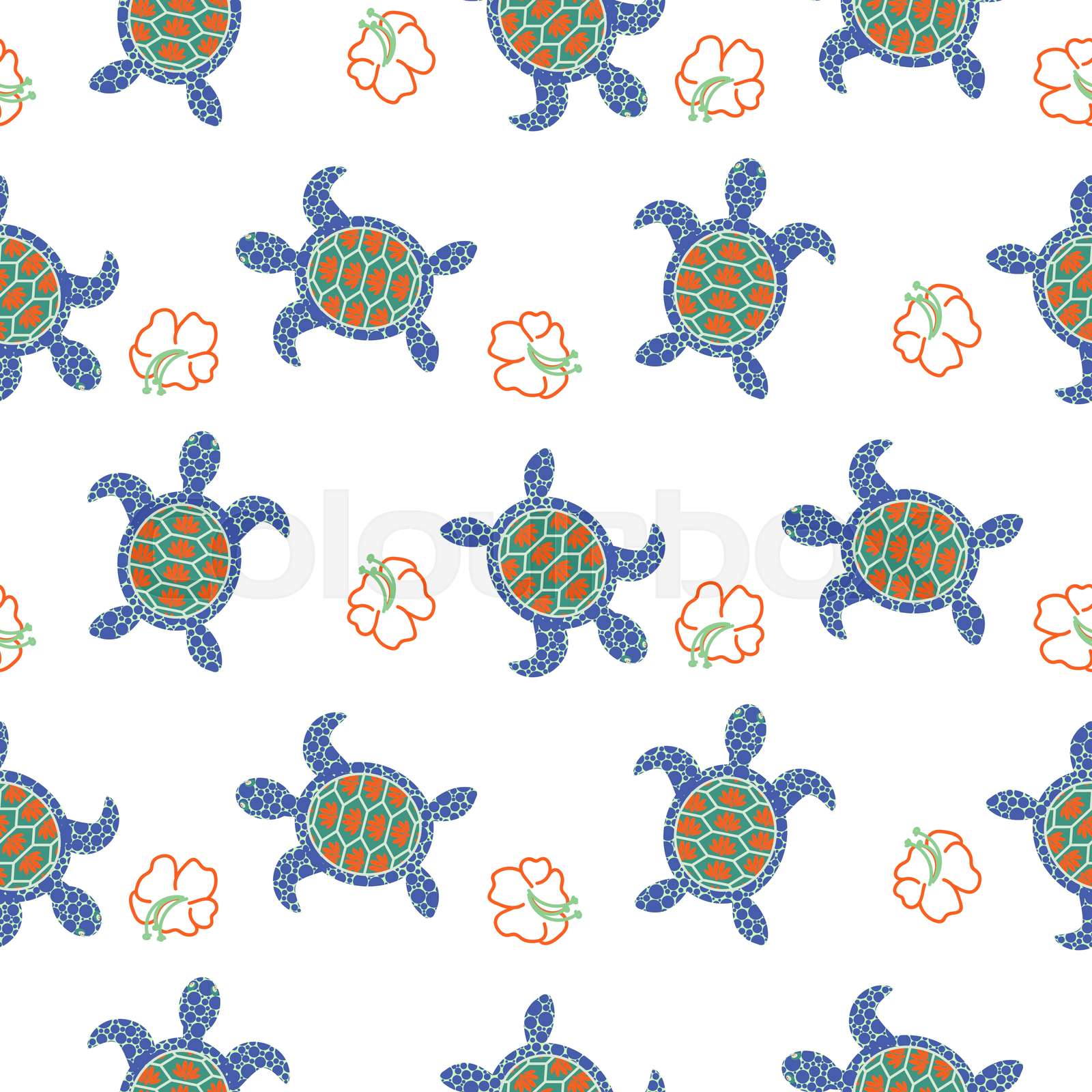 Tortoise decorative seamless vector pattern. | Stock vector | Colourbox
