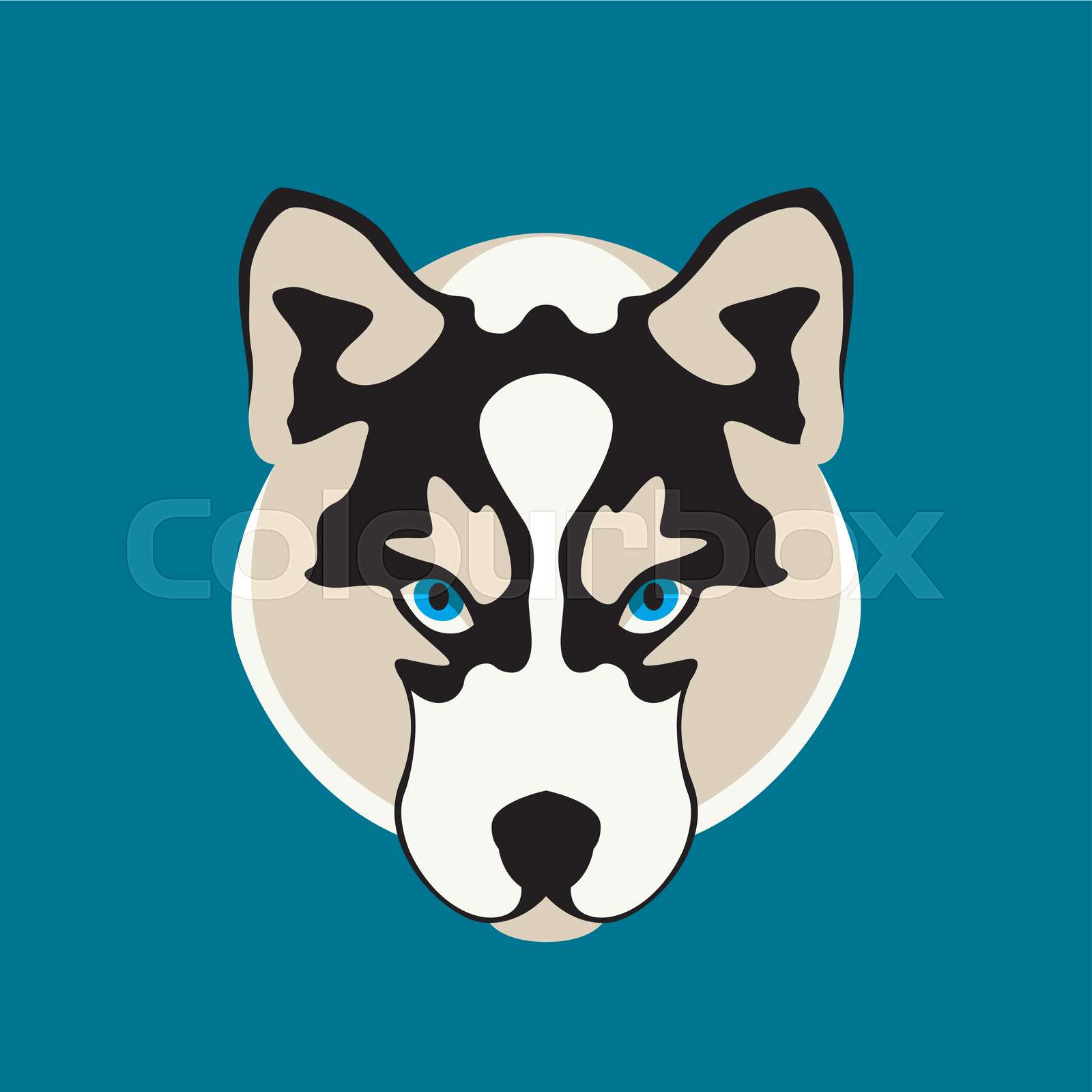 Husky dog face | Stock vector | Colourbox