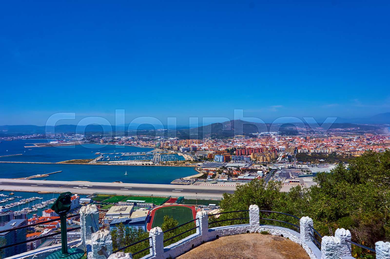 Aerial view of Gibraltar. Gibraltar capital of Gibraltar UK | Stock ...