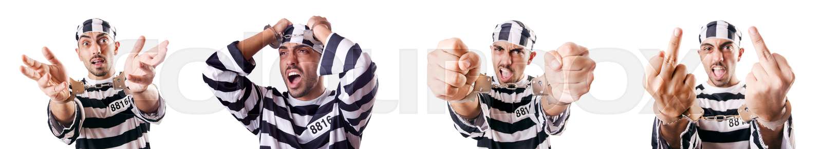 Convict criminal in striped uniform | Stock image | Colourbox