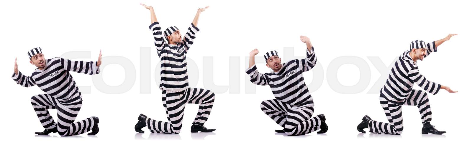 Convict criminal in striped uniform | Stock image | Colourbox
