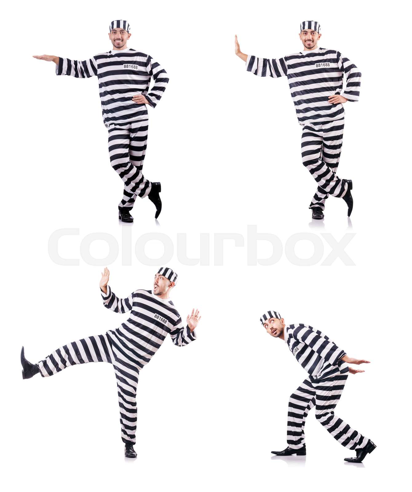 Convict criminal in striped uniform | Stock image | Colourbox