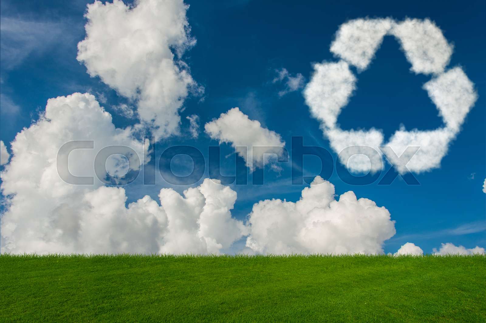 Recycling symbol made from clouds | Stock image | Colourbox
