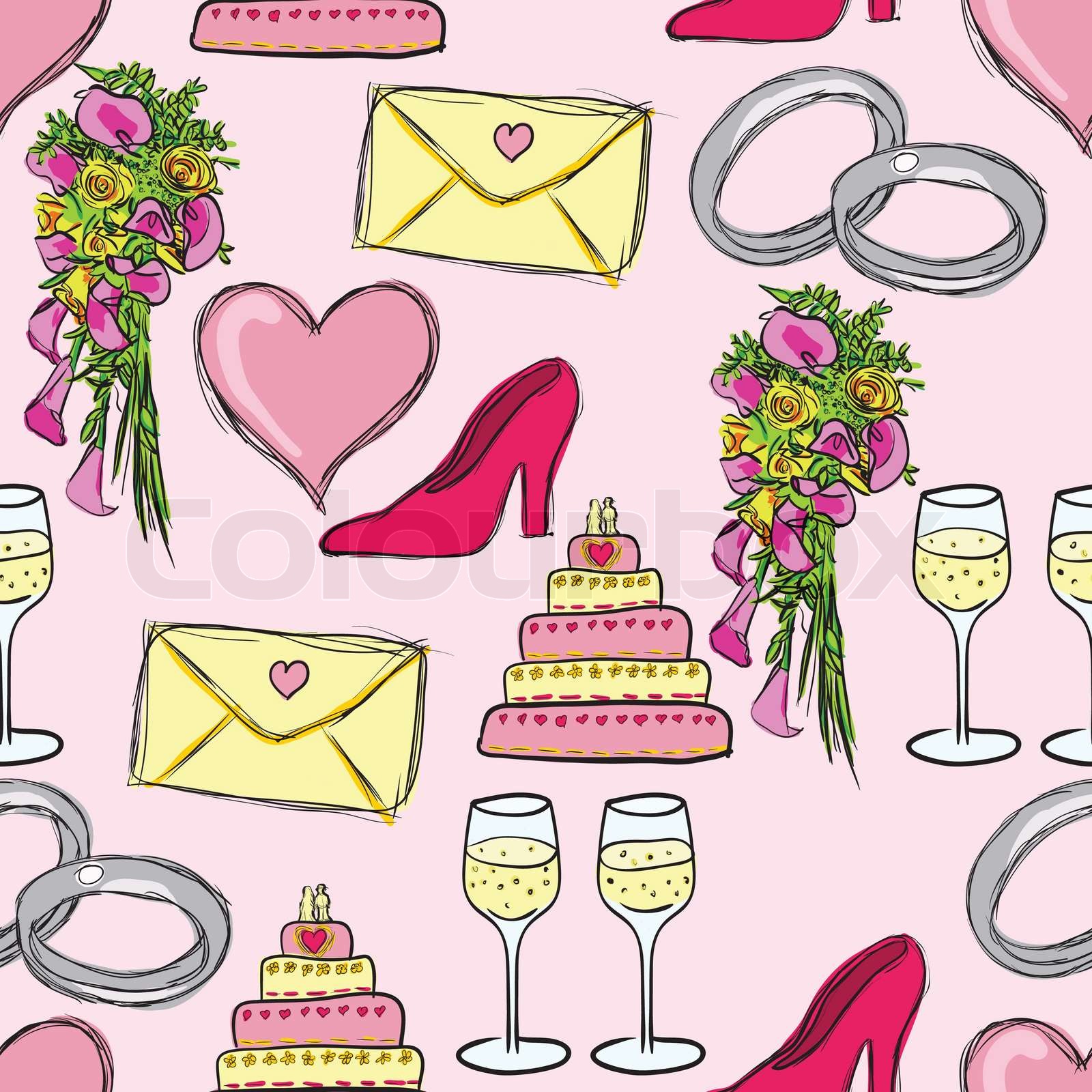 wedding seamless pattern | Stock vector | Colourbox