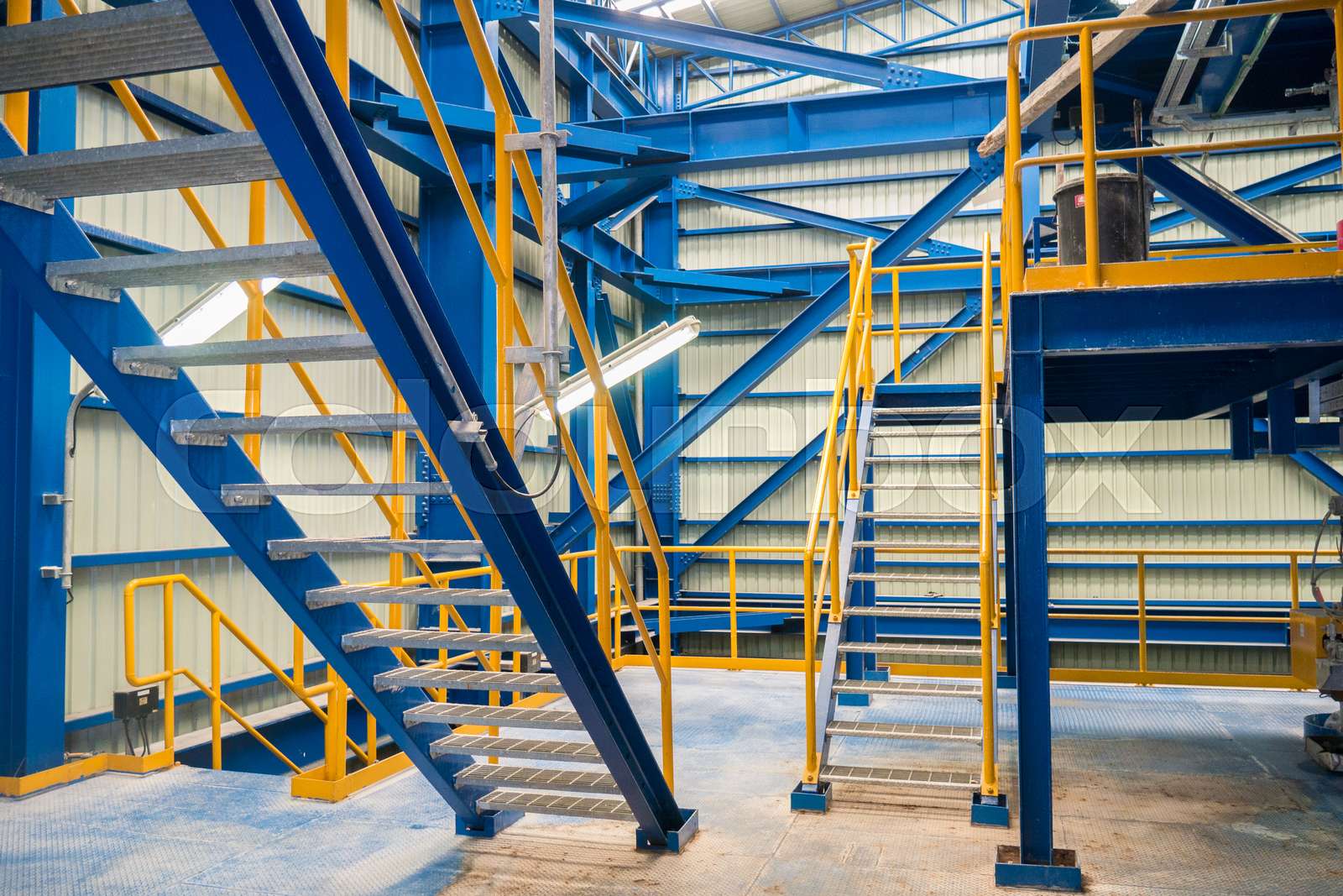 staircase steel structure in industrial factory | Stock image | Colourbox