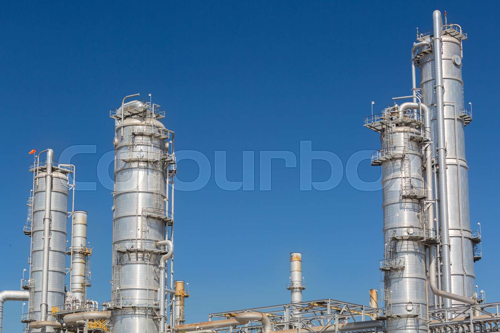 Oil refinery tower | Stock image | Colourbox