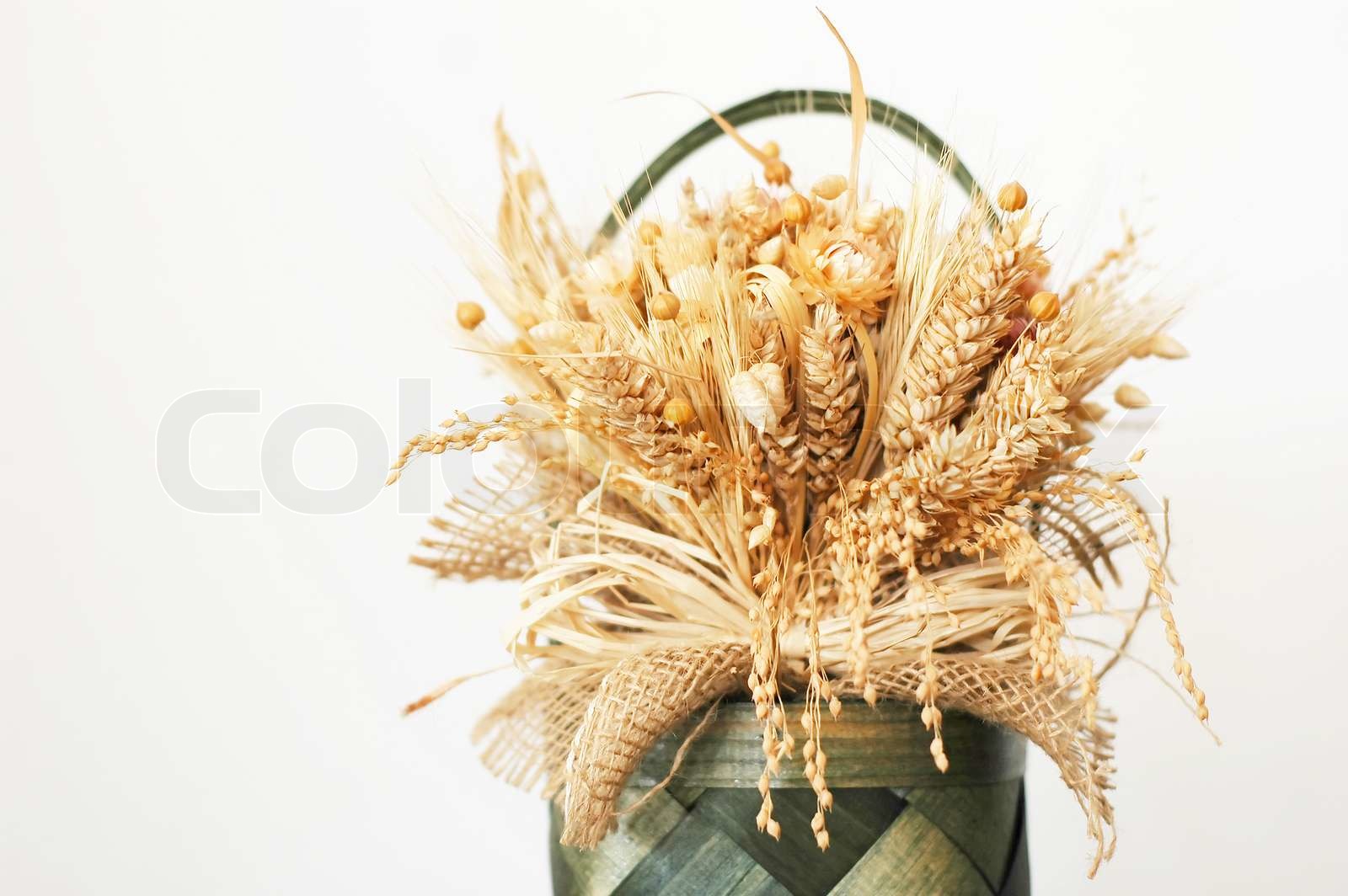 Decoration - bouquets of dried flowers and corn | Stock image | Colourbox