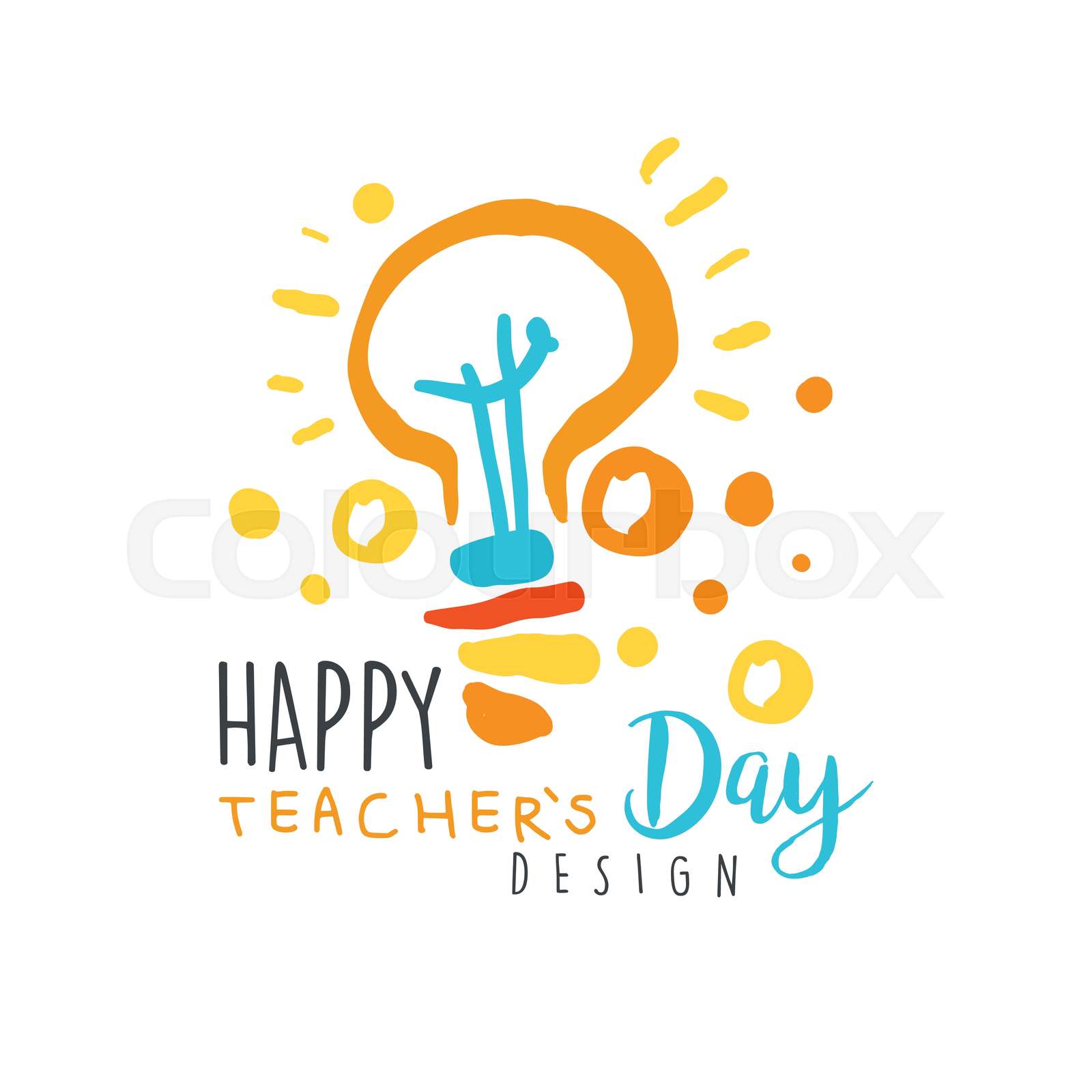 Happy Teachers Day label design, back to school logo graphic template ...