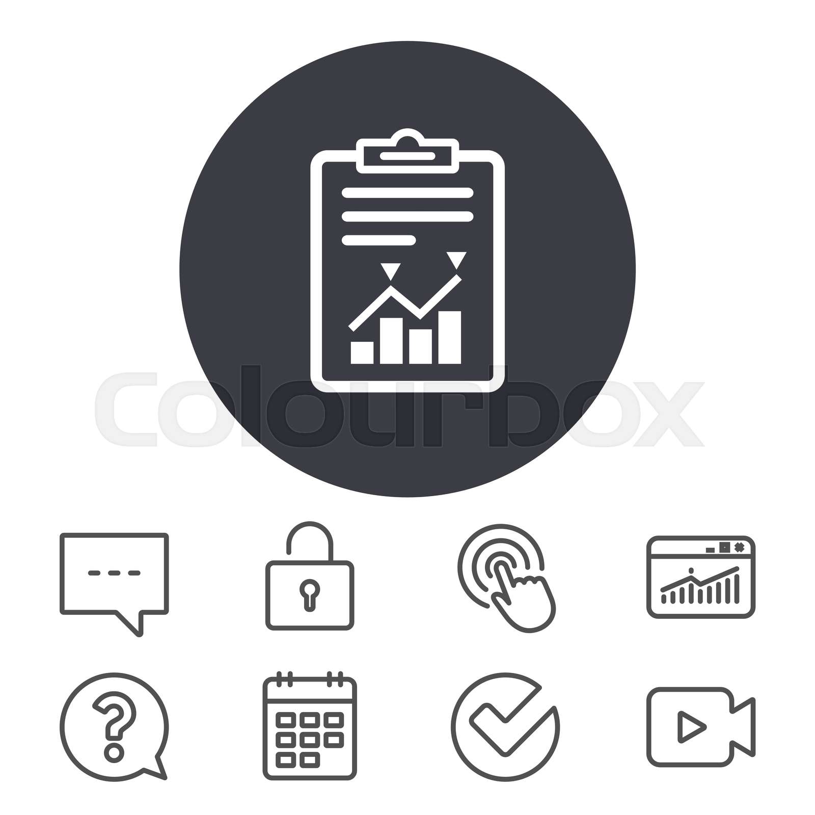 Project management icon. Report document symbol. | Stock vector | Colourbox
