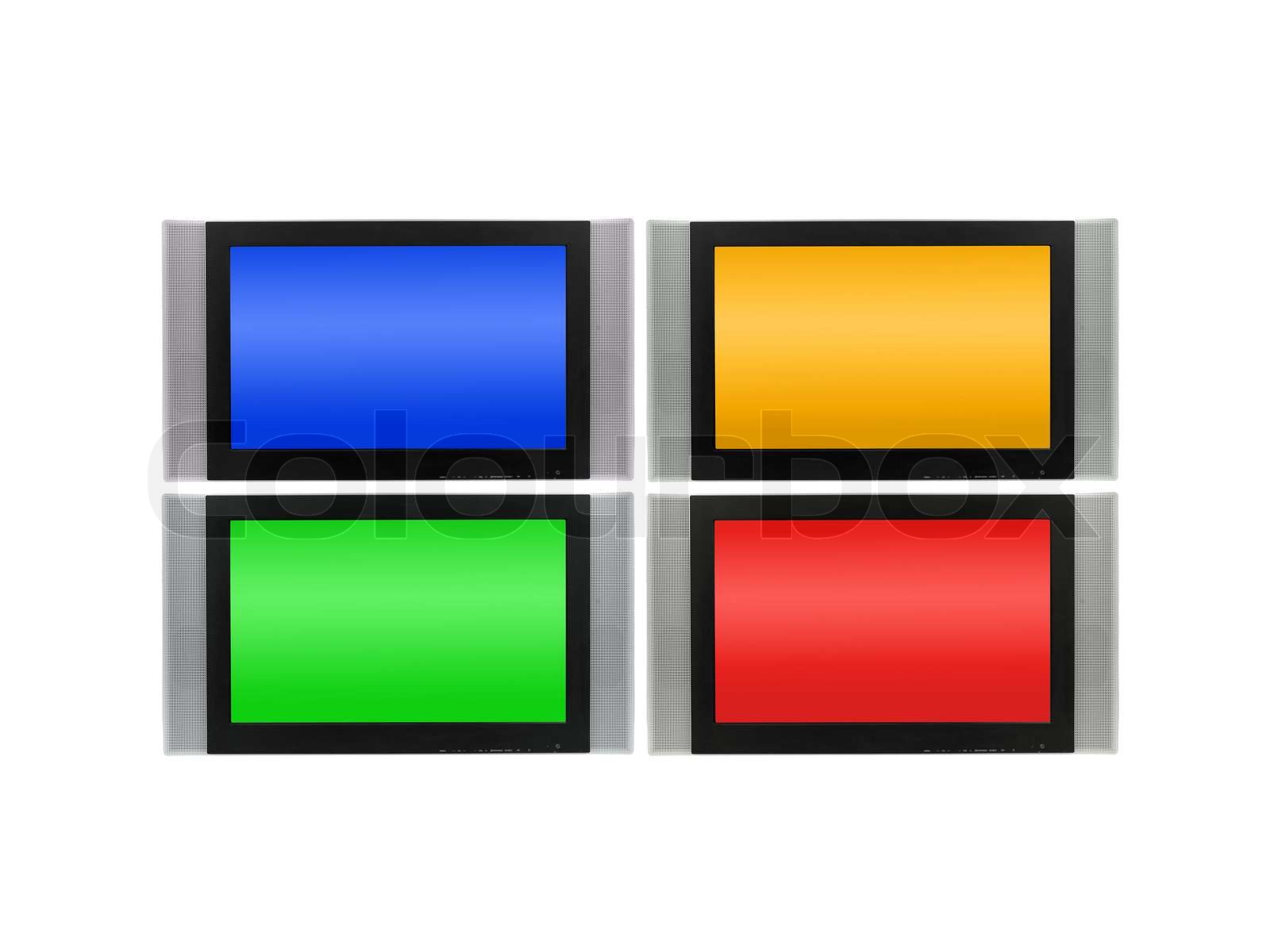 Flachbildschirm-Fernseher vor einem weißen Hintergrund isoliert | Stock ...