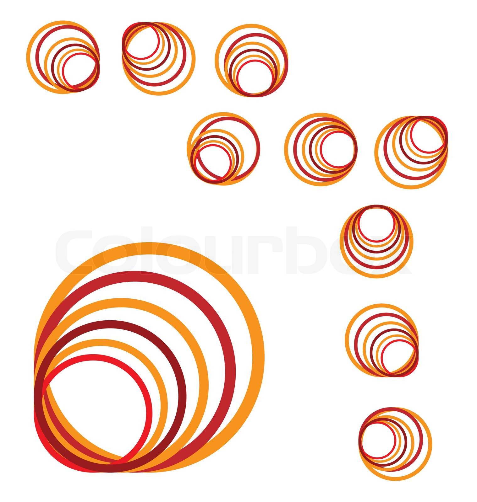 web colored swirl circles symbols set isolated | Stock vector | Colourbox