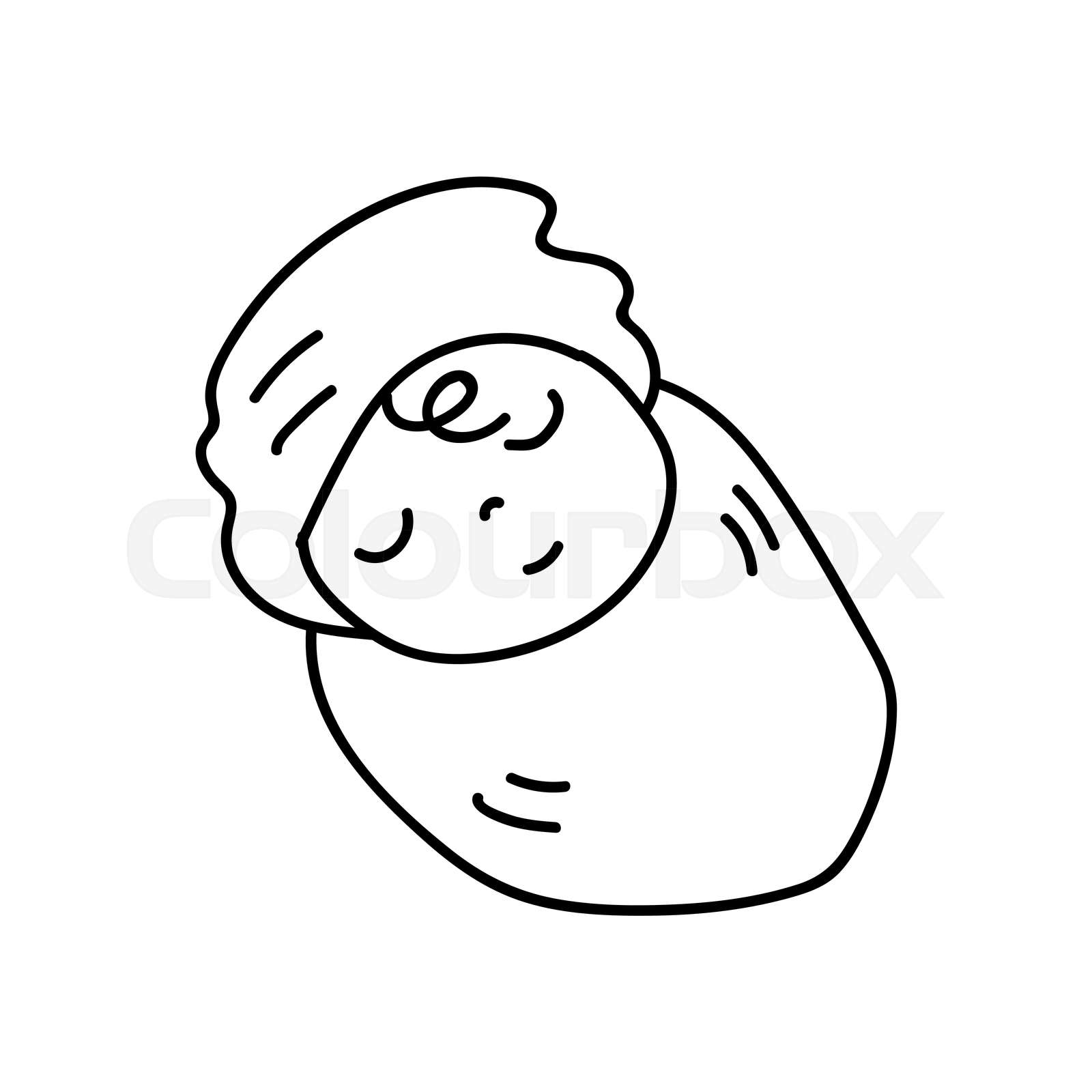 hand drawing abstract cartoon new born baby | Stock vector | Colourbox