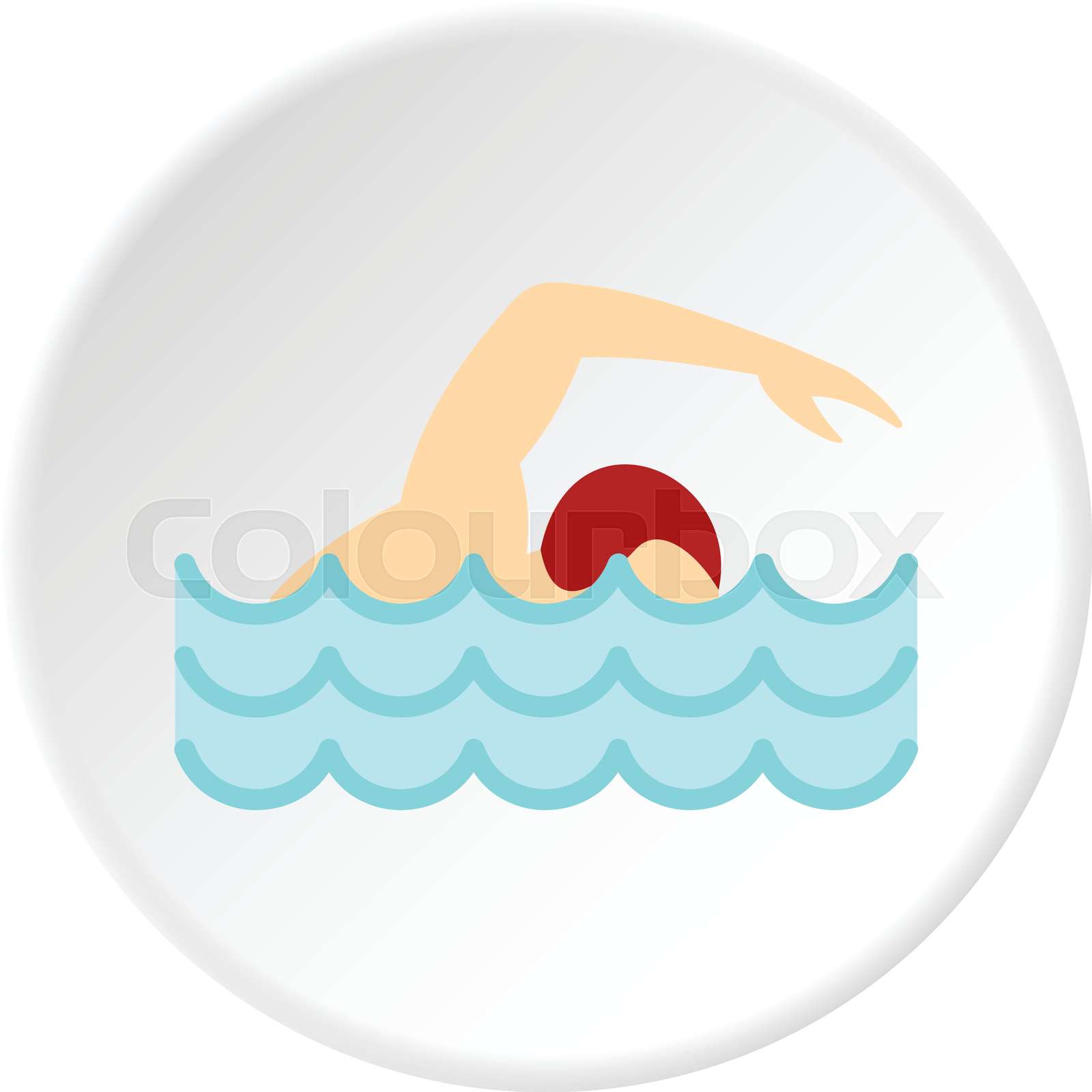 Swimmer crawling in pool icon circle | Stock vector | Colourbox