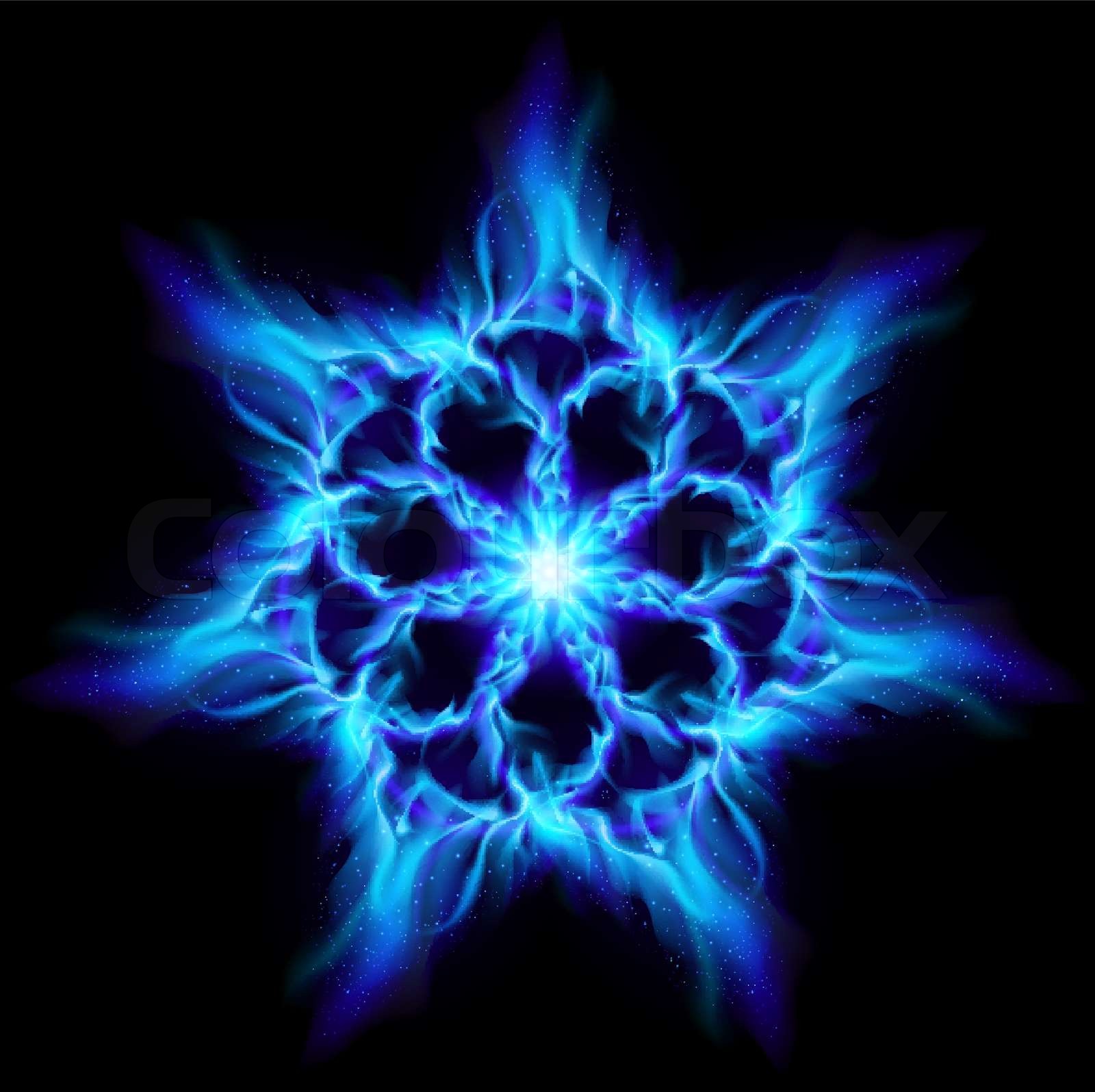 Blue fire flower | Stock vector | Colourbox