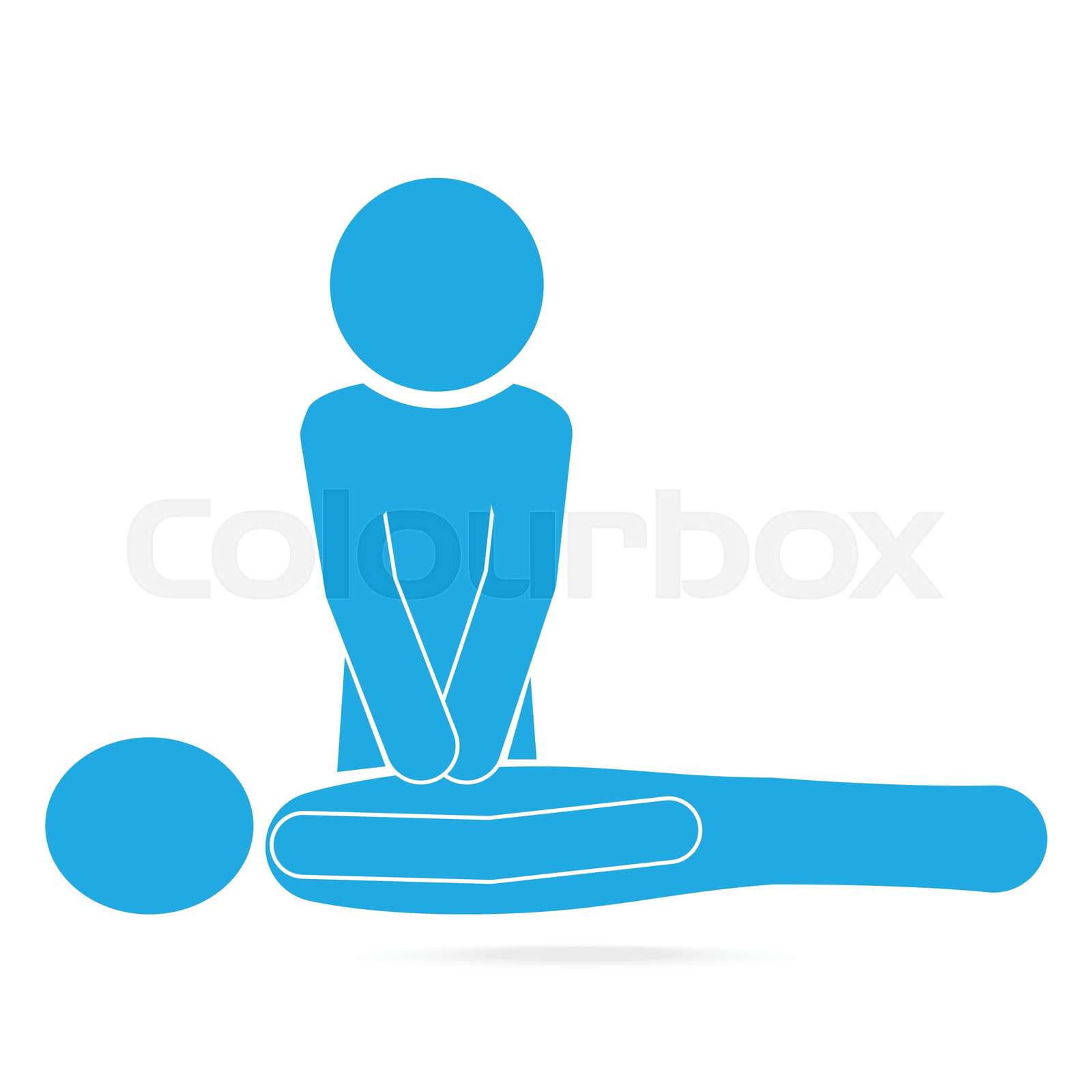 CPR, Cardiopulmonary resuscitation blue icon. | Stock vector | Colourbox