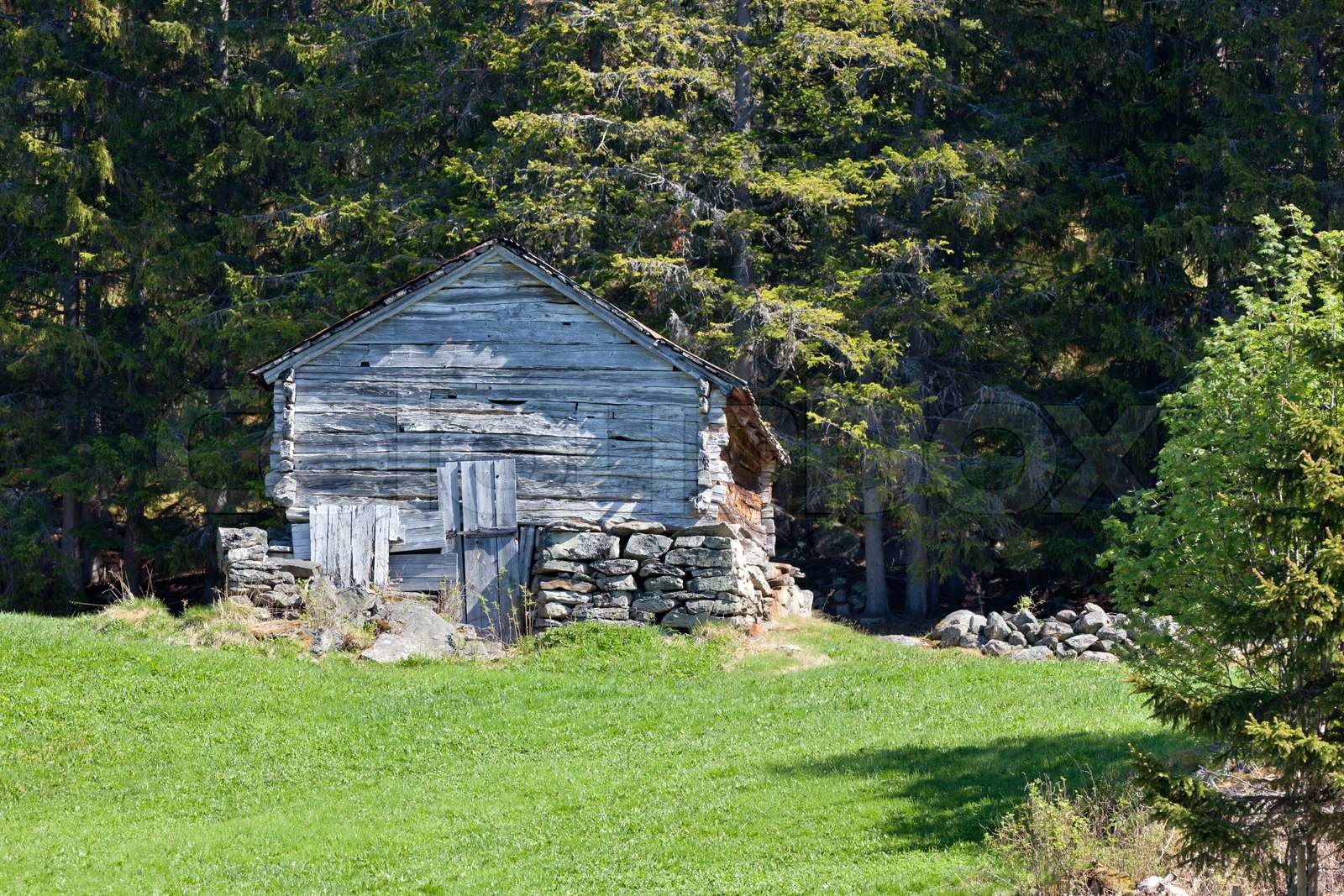Norwegian wooden barn | Stock image | Colourbox