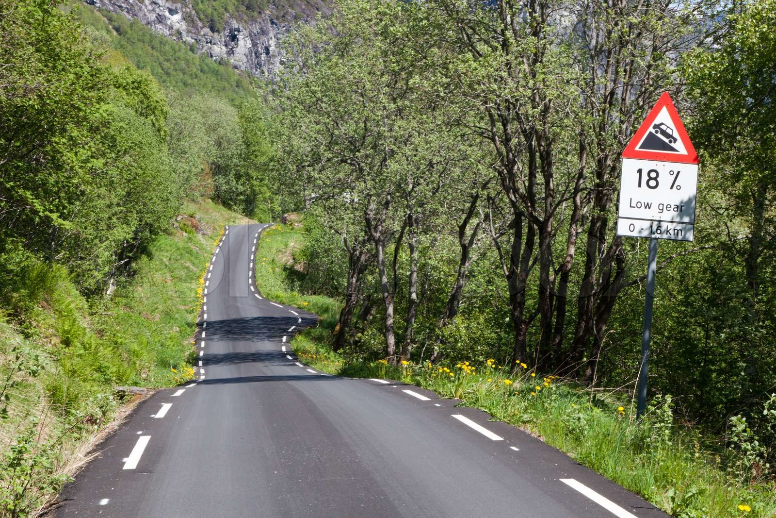 Driving down hill i low gear | Stock image | Colourbox