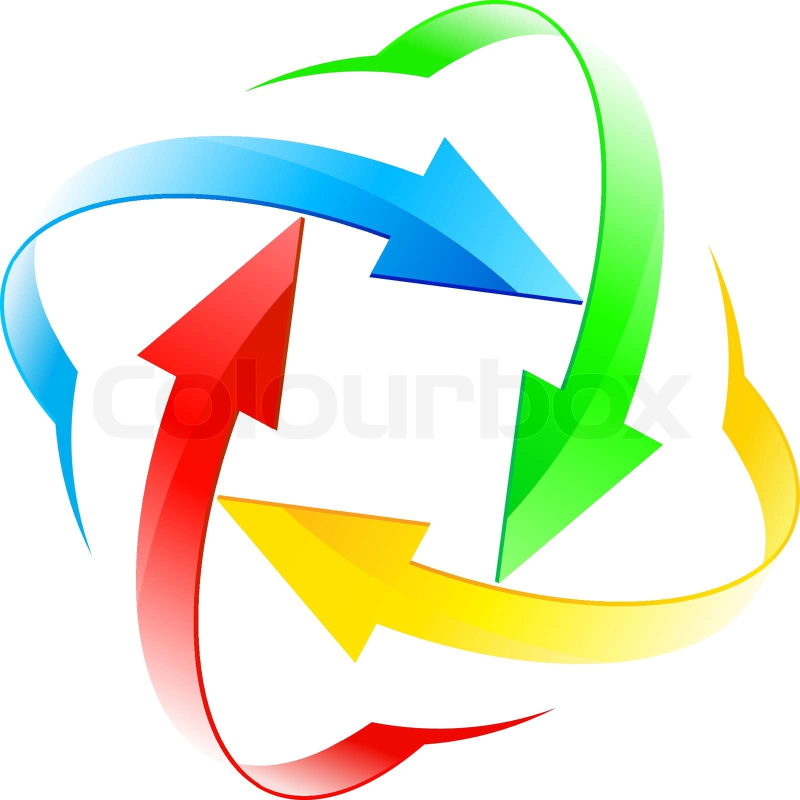 Set number ten of different colored arrow circles isolated on the white ...