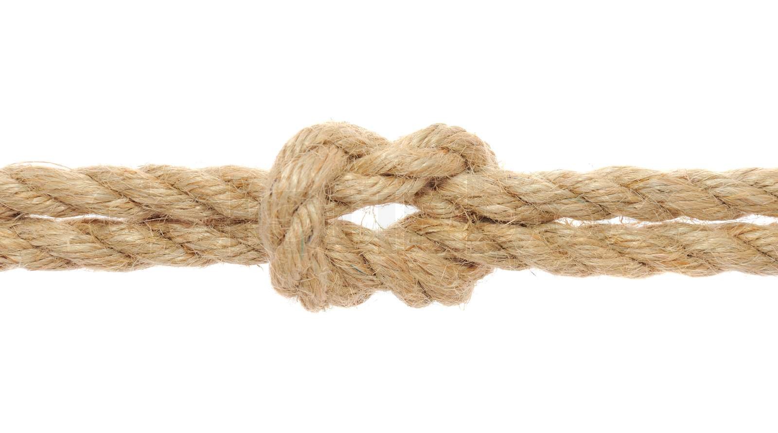 Rope with Reef Knot on White Background | Stock image | Colourbox