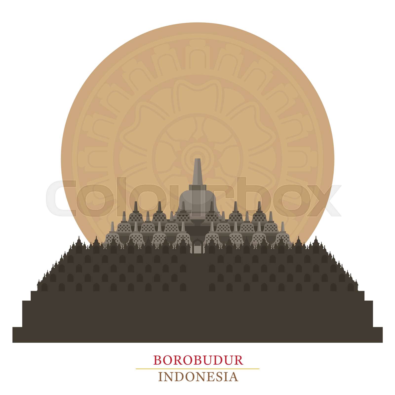 Borobudur, Indonesia | Stock vector | Colourbox