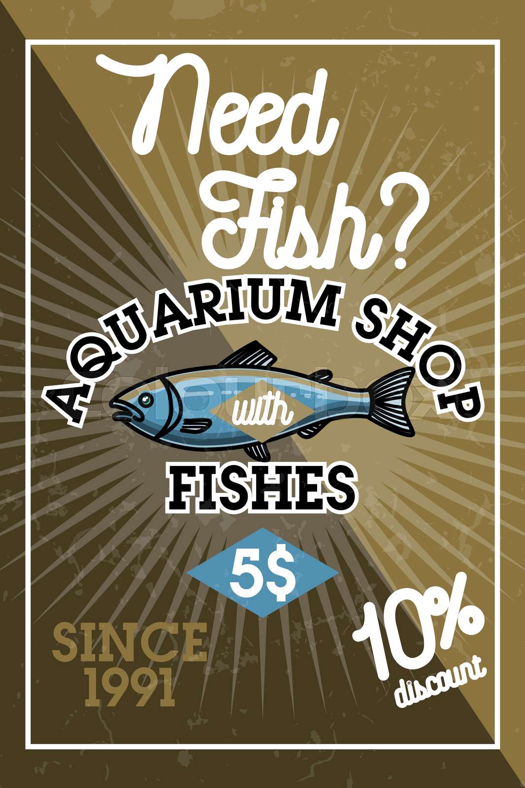 Color vintage aquarium shop banner | Stock vector | Colourbox